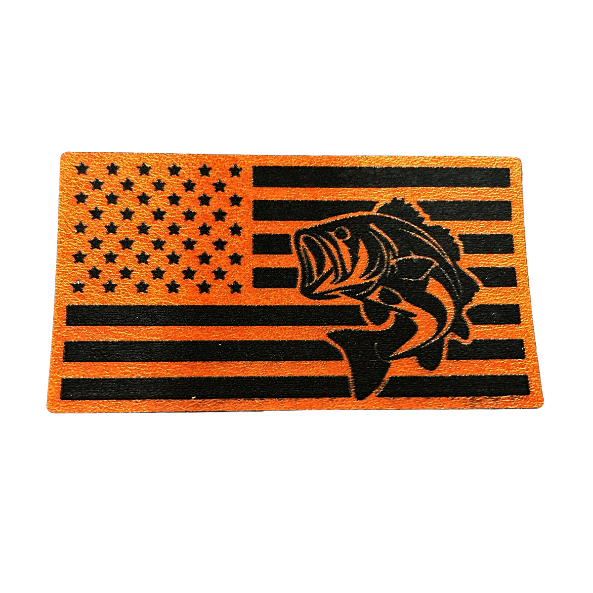 American Flag Bass Laser Engraved Leatherette Patch | Hill Top Hats