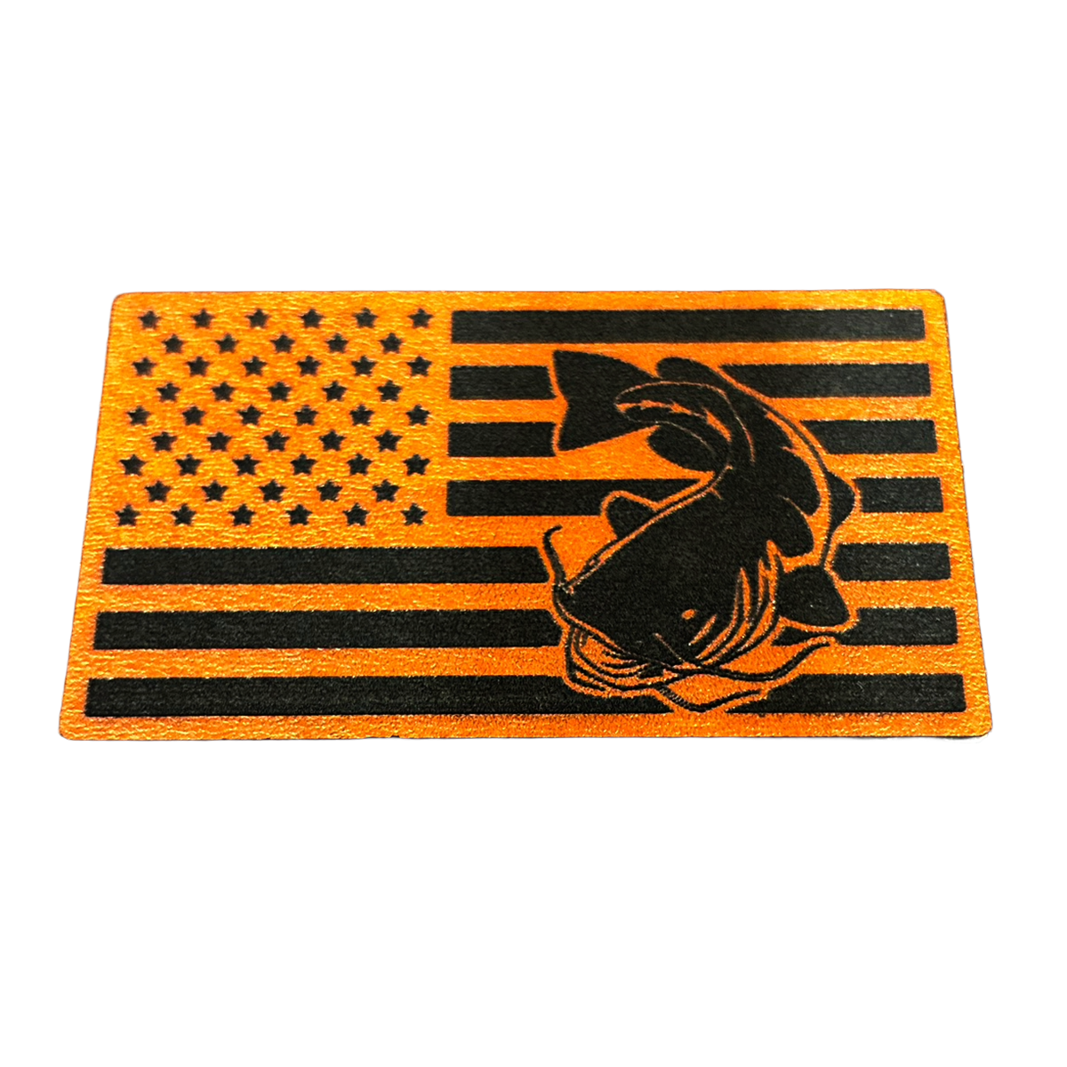American Flag Catfish Laser Engraved Leatherette Patch | Hill Top Hats